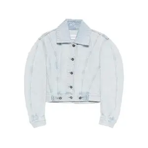 Givenchy Cropped Denim Jacket With Spread Collar - Blue