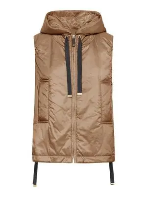 Max Mara MAX MARA THE CUBE Padded Vest With Hood In Waterproof Canvas Multicolor