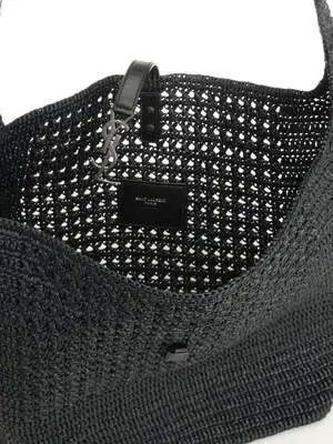 Saint Laurent Le 5 À 7" Crochet Raffia Tote Bag