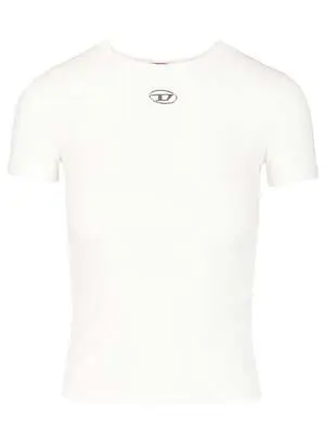DIESEL® Slim-fit Crewneck T-shirt With Logo Detail - White
