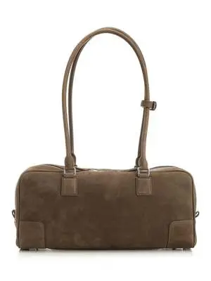 Loewe Amazona 31 Cropped Bag In Garnet Nubuck - Brown