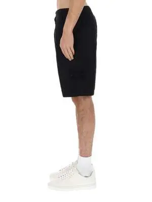 Stone Island Cotton Cargo Shorts With Logo Patch