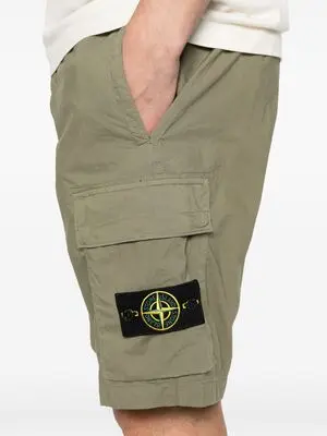 Stone Island Cotton Cargo Shorts With Logo Patch - Multicolor