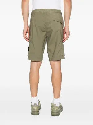 Stone Island Cotton Cargo Shorts With Logo Patch - Multicolor