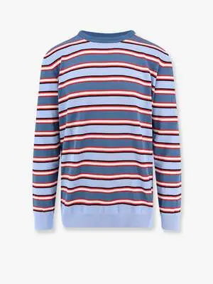 Dior Cotton Sweater With Striped Pattern And Embroidered Logo - Multicolor