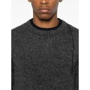 Sacai Grey Double Layer Crew Neck Jumper