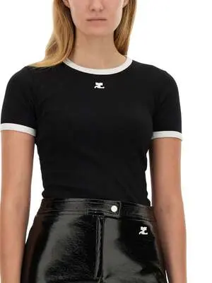 COURREGES Slim Fit T-shirt With Logo