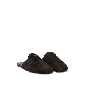 Prada Calf-hair Slip-on Slippers - Brown