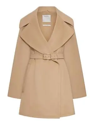 Sportmax Short Wool Coat With Belt - Multicolor