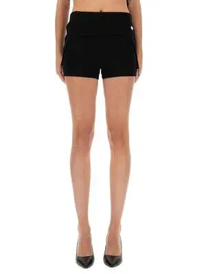 JEAN PAUL GAULTIER Ribbed Mini Shorts With Garter Detail - Black