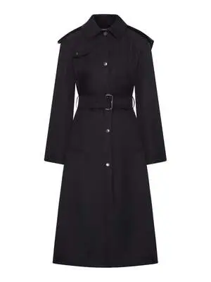 Burberry Long Nylon Car Coat With Hood - Black