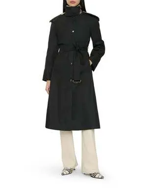 Burberry Long Nylon Car Coat With Hood