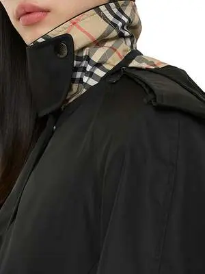 Burberry Long Nylon Car Coat With Hood