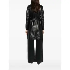 Max Mara Leather Belted Coat