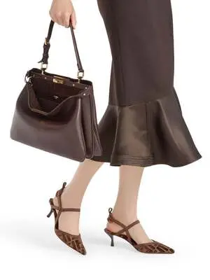 Fendi Colibrì Lite Slingback In Velvet Ff - Multicolor