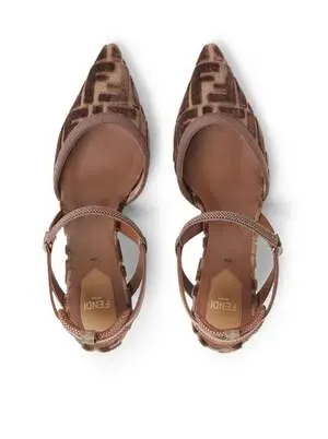 Fendi Colibrì Lite Slingback In Velvet Ff - Multicolor