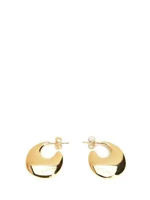 Saint Laurent Drop Hoop Earrings With Engraved Logo