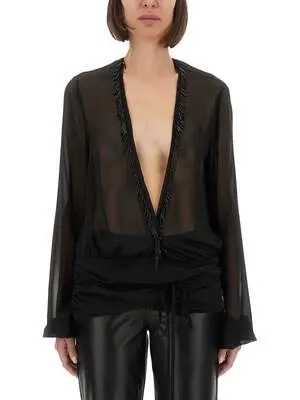 Attico Embroidered Georgette Blouse