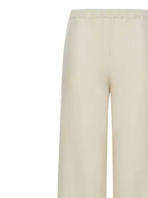 Max Mara Linen And Silk Blend Wide Leg Trousers - Multicolor