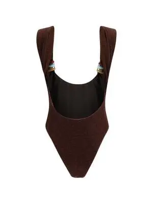 Oseree Lumière Multi Ring Maillot One-piece Swimsuit - Brown