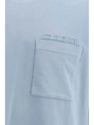 Marni Cotton Jersey T-shirt With Chest Pocket - Blue