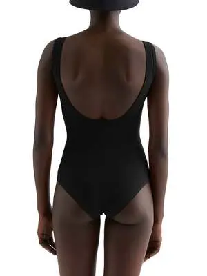JIL SANDER Logo Print One-piece Swimsuit