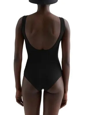 JIL SANDER Logo Print One-piece Swimsuit