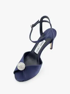 JIMMY CHOO Sacora Embellished Satin Sandals - Multicolor
