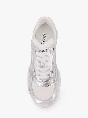 Dior Laminated Leather Tech Sneakers - Silver