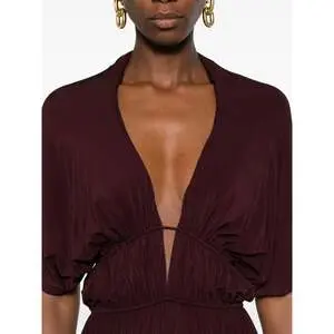 Alaïa Viscose Elastane V-neck Dress