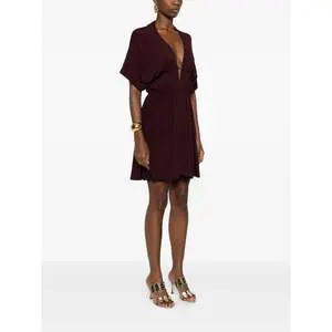 Alaïa Viscose Elastane V-neck Dress