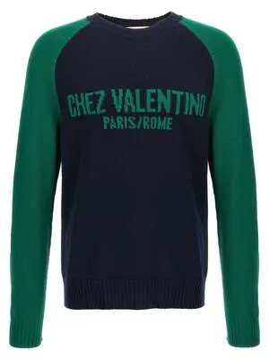 Valentino Garavani Chez Wool Blend Crew Neck Sweater