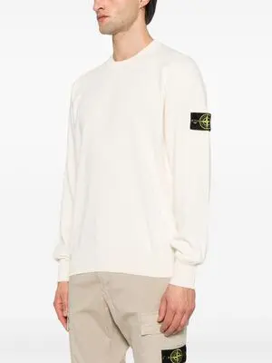 Stone Island Cotton Crewneck Sweater With Logo Patch - Multicolor