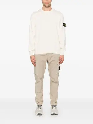 Stone Island Cotton Crewneck Sweater With Logo Patch - Multicolor