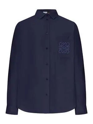 Loewe X Paula`s Ibiza Long-sleeved Textured Poplin Shirt