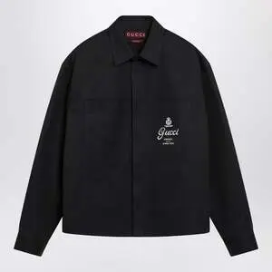 Gucci Ink Printed Cotton Twill Shirt - Blue