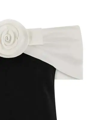SELF-PORTRAIT Off-the-shoulder Crêpe Flower Mini Dress