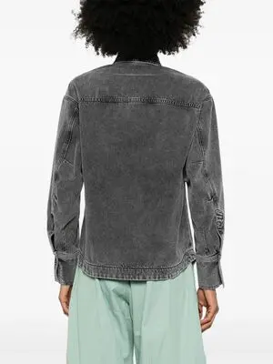 Attico Washed Cotton Denim Shirt Jacket