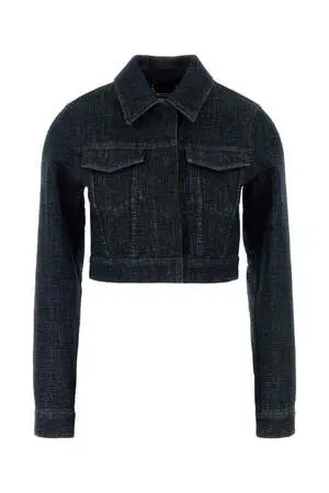 Fendi Monogram Padded Denim Jacket - Blue