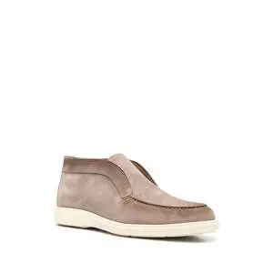 Santoni Sand Beige Suede Slip-on Boots - Brown