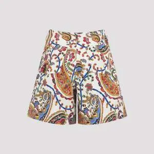 Etro Pleated Shorts With Paisley Print