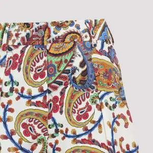 Etro Pleated Shorts With Paisley Print