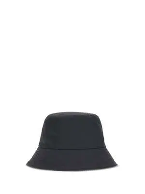 Moncler Cotton And Nylon Bucket Hat With Leather Trim - Blue