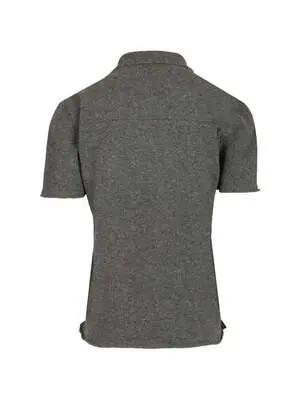 Miu Miu Cashmere Polo Shirt With Logo Patch - Gray