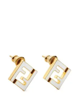 Fendi Fendi FF Motif Stud Earrings Multicolor