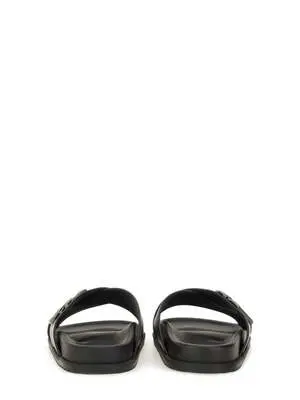 Dolce & Gabbana Calfskin Cross Strap Sandals With Dg Logo