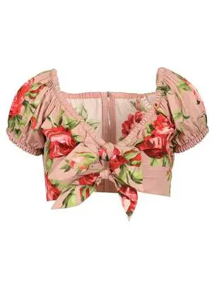 Dolce & Gabbana Rose Bouquet Print Cropped Top