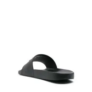 Moncler Embossed Logo Slides - Black