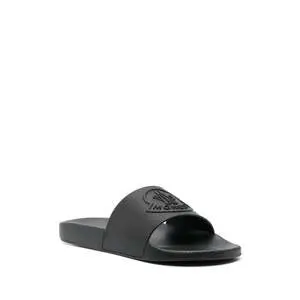 Moncler Embossed Logo Slides - Black