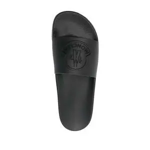 Moncler Embossed Logo Slides - Black